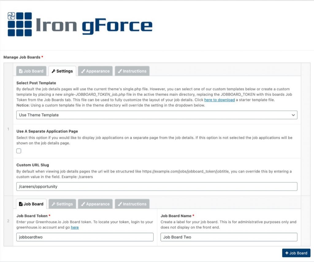 Iron gForce | Greenhouse WordPress Plugin