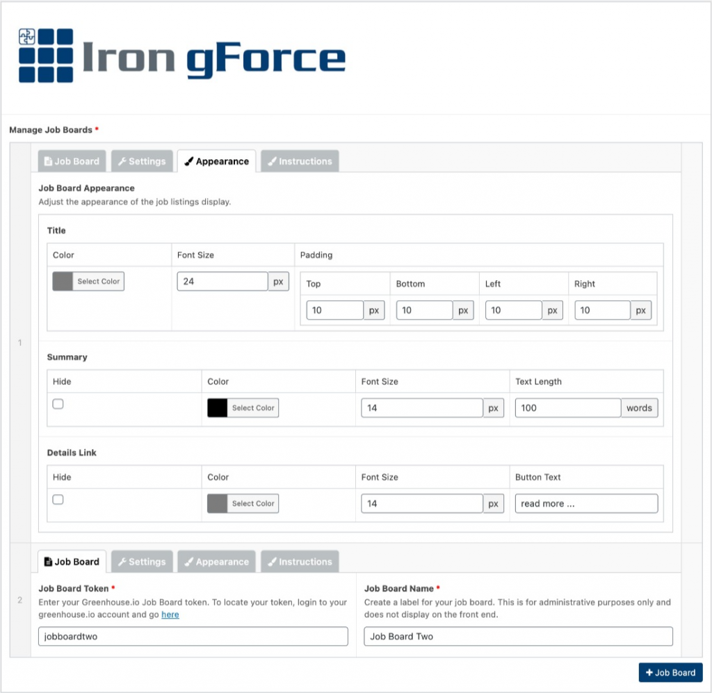 Iron gForce | Greenhouse WordPress Plugin